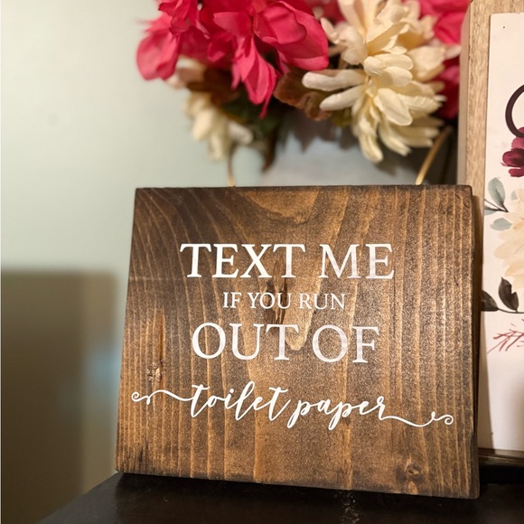 A Classy Chic Boutique | Accents | Rustic Wooden Funny Bathroom Sign ...